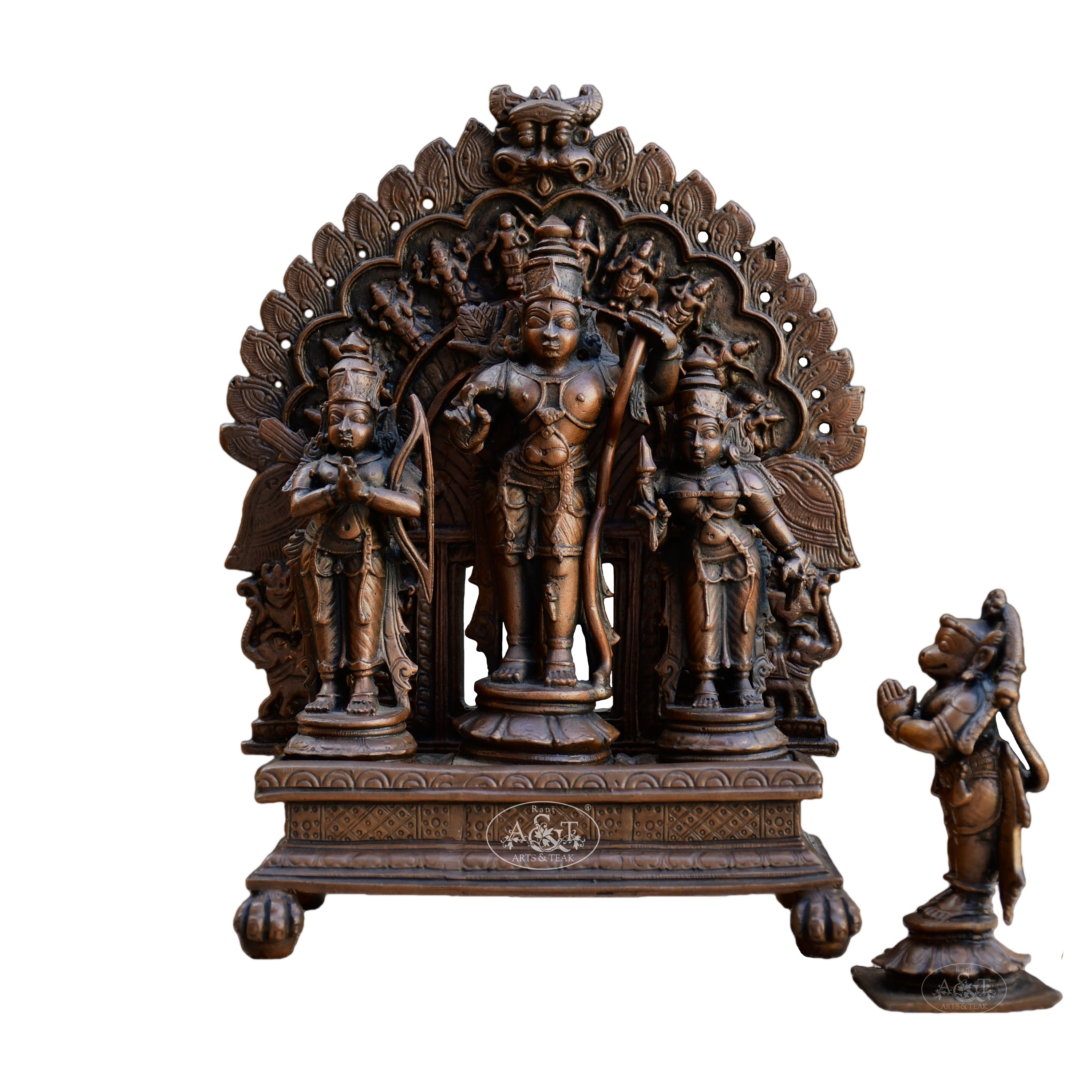 Copper Ram Darbar With Prabhavali - Rani Arts & Teak – RANI ARTS & TEAK