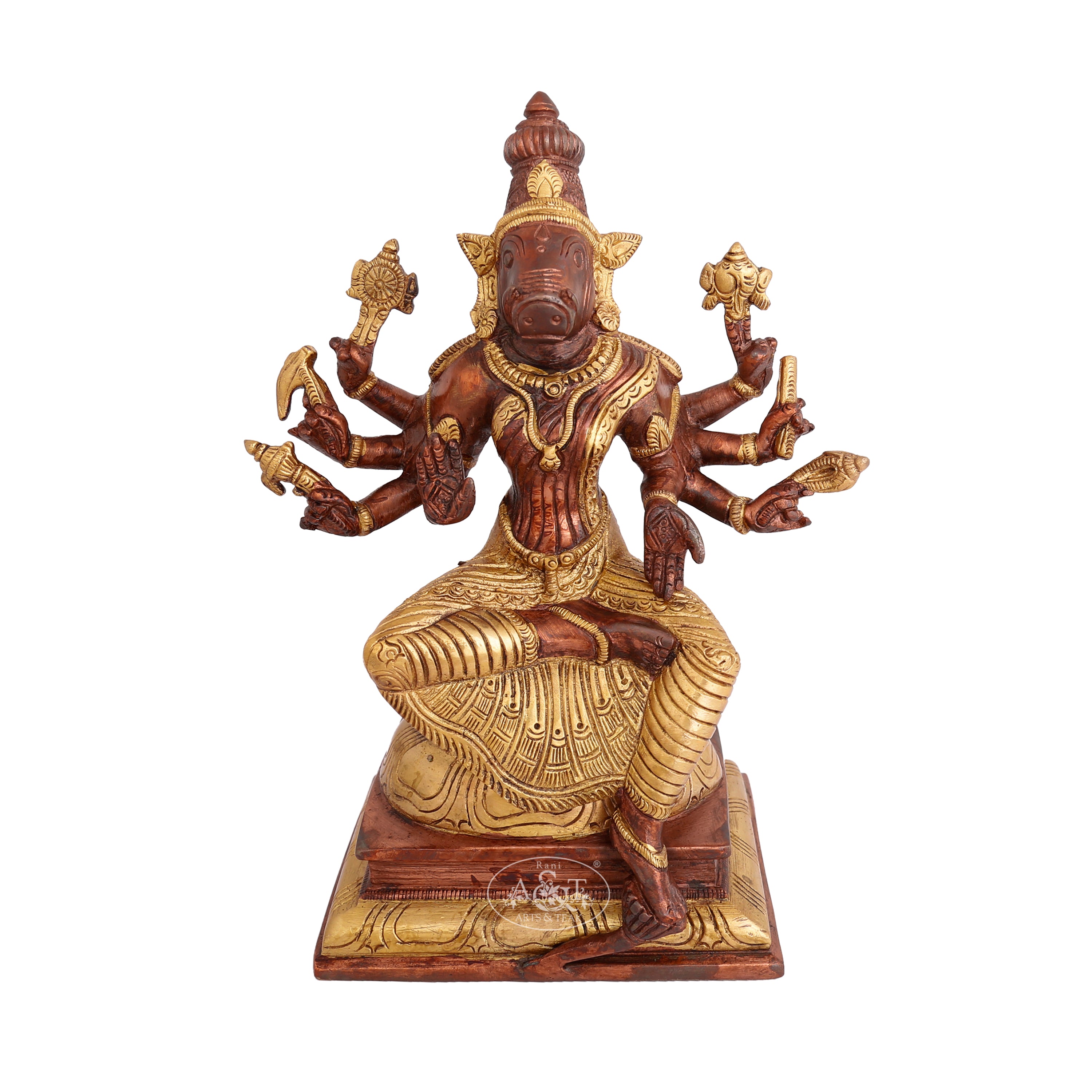 Brass Eight Armed Varahi Statue for Home - Rani Arts & Teak – RANI ARTS ...