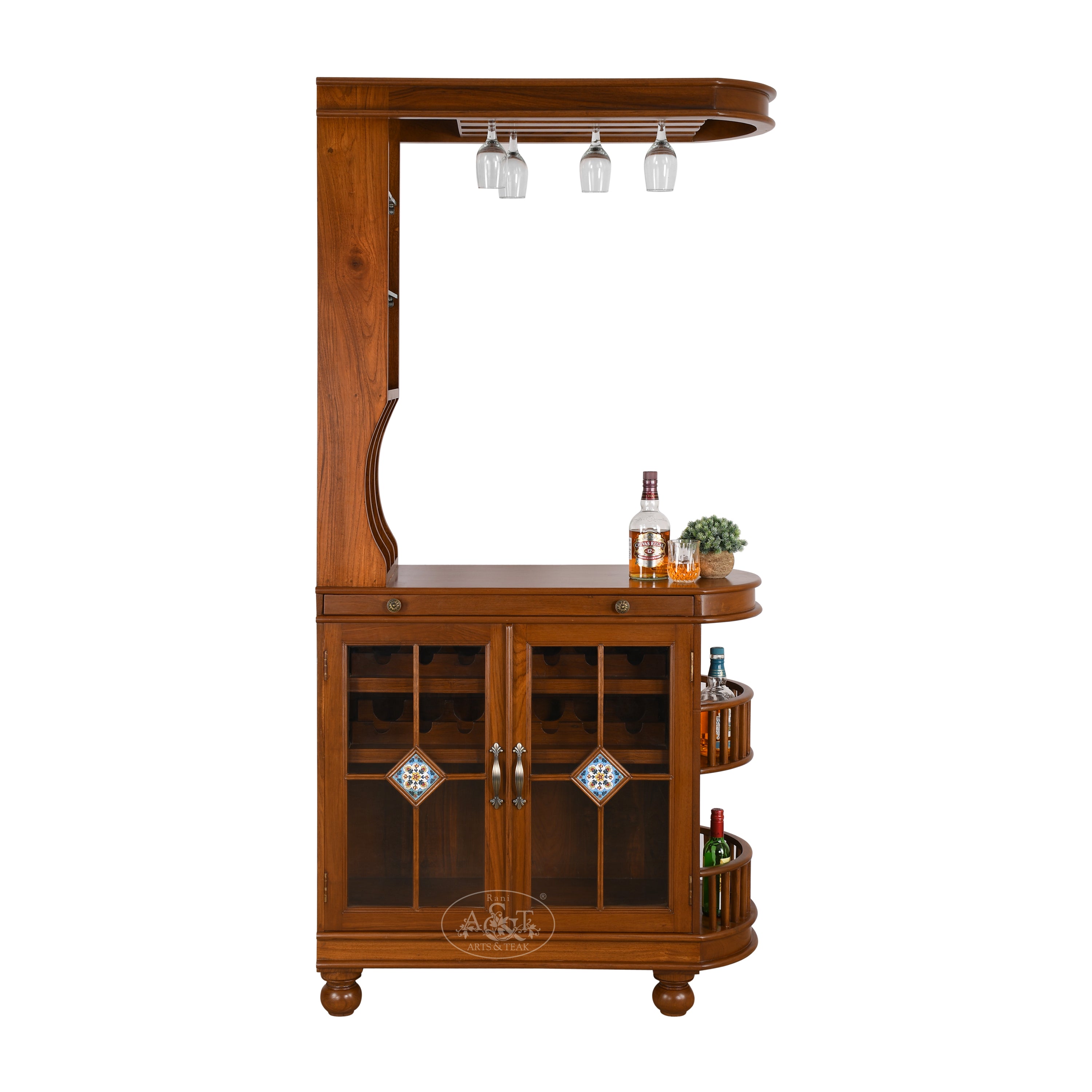 Teak Wood Mini Canopy Bar - Rani Arts & Teak – RANI ARTS & TEAK