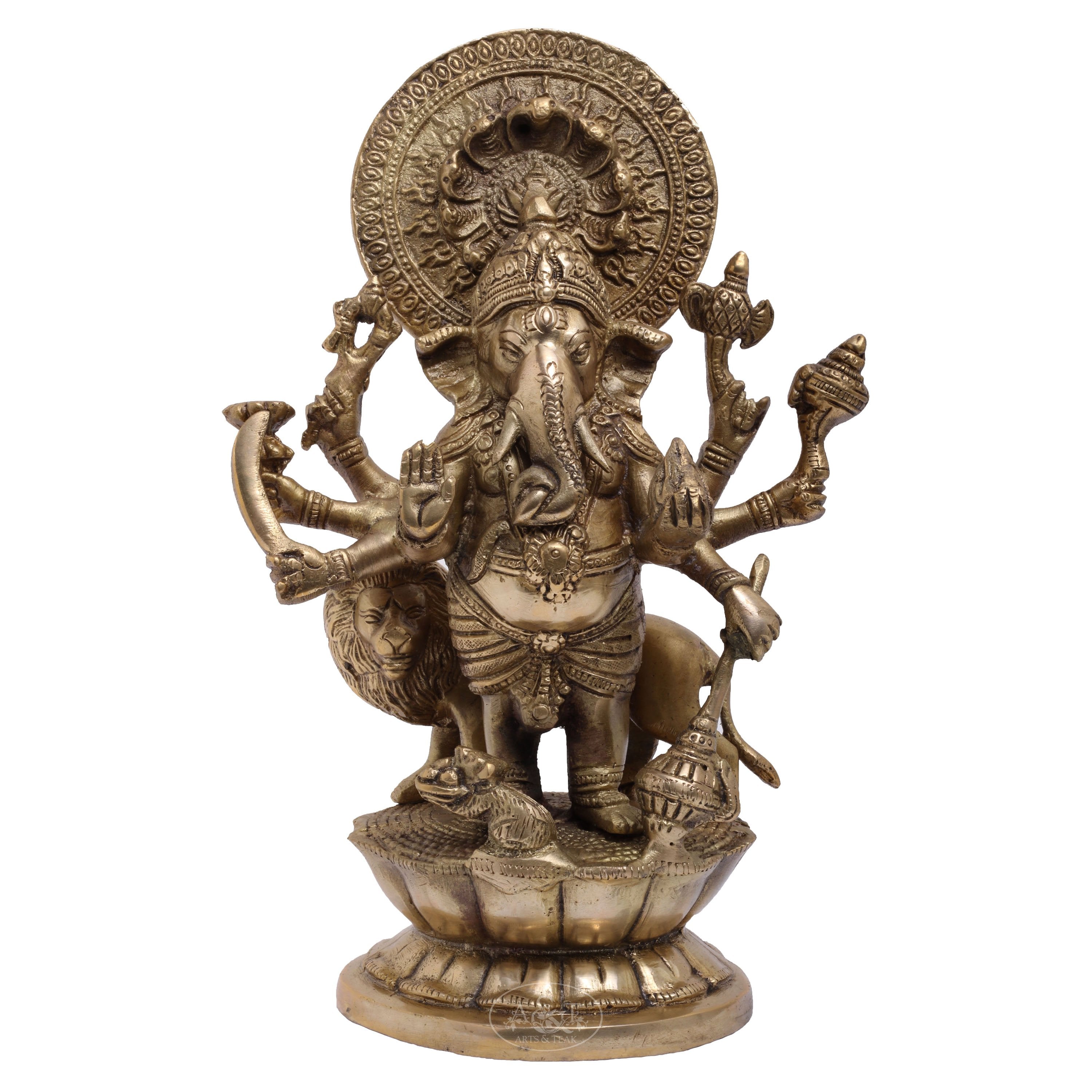 Brass Standing Ganesh (Drishti Ganapathi) – RANI ARTS & TEAK