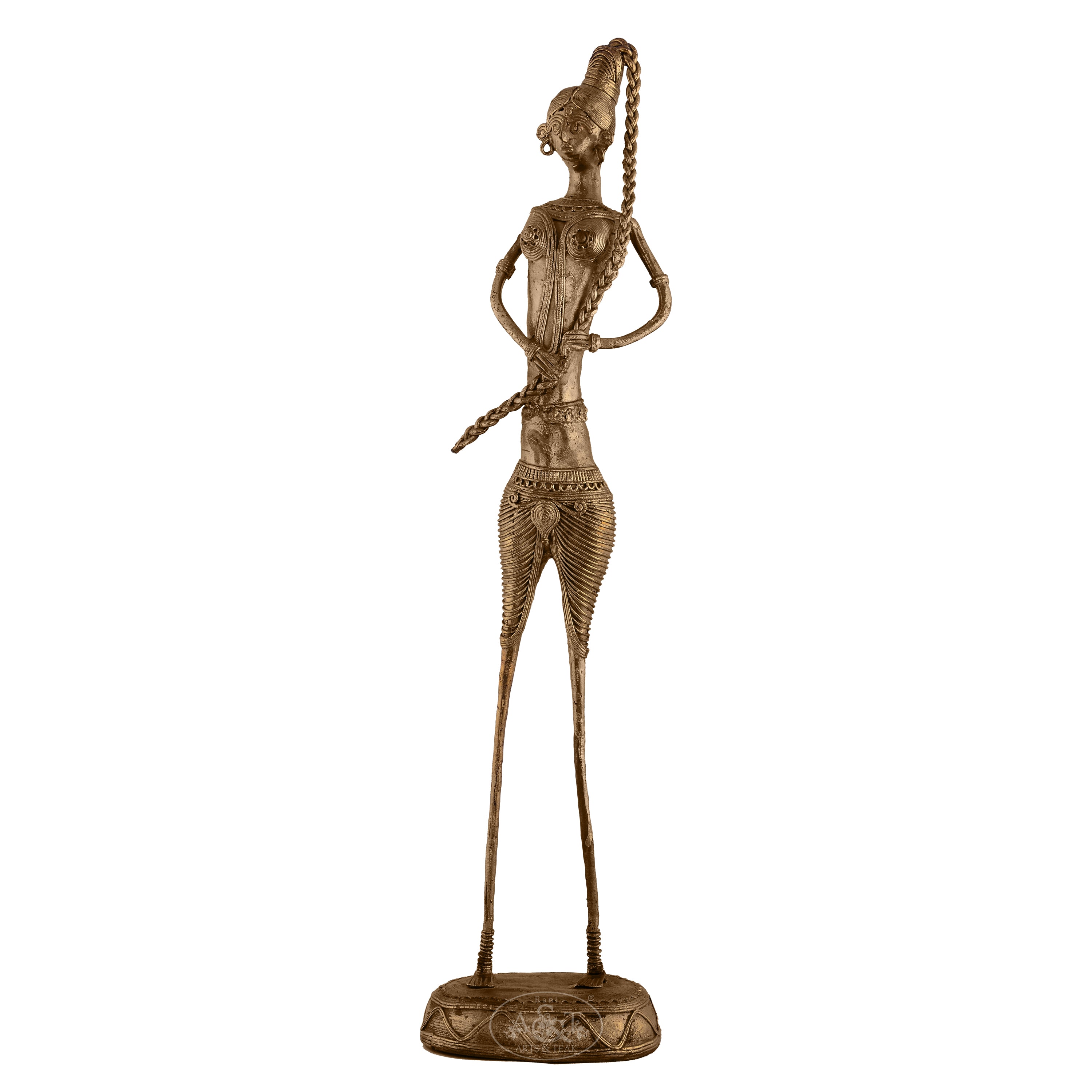 Bronze Tribal Lady (Dokra) - Rani Arts & Teak – RANI ARTS & TEAK