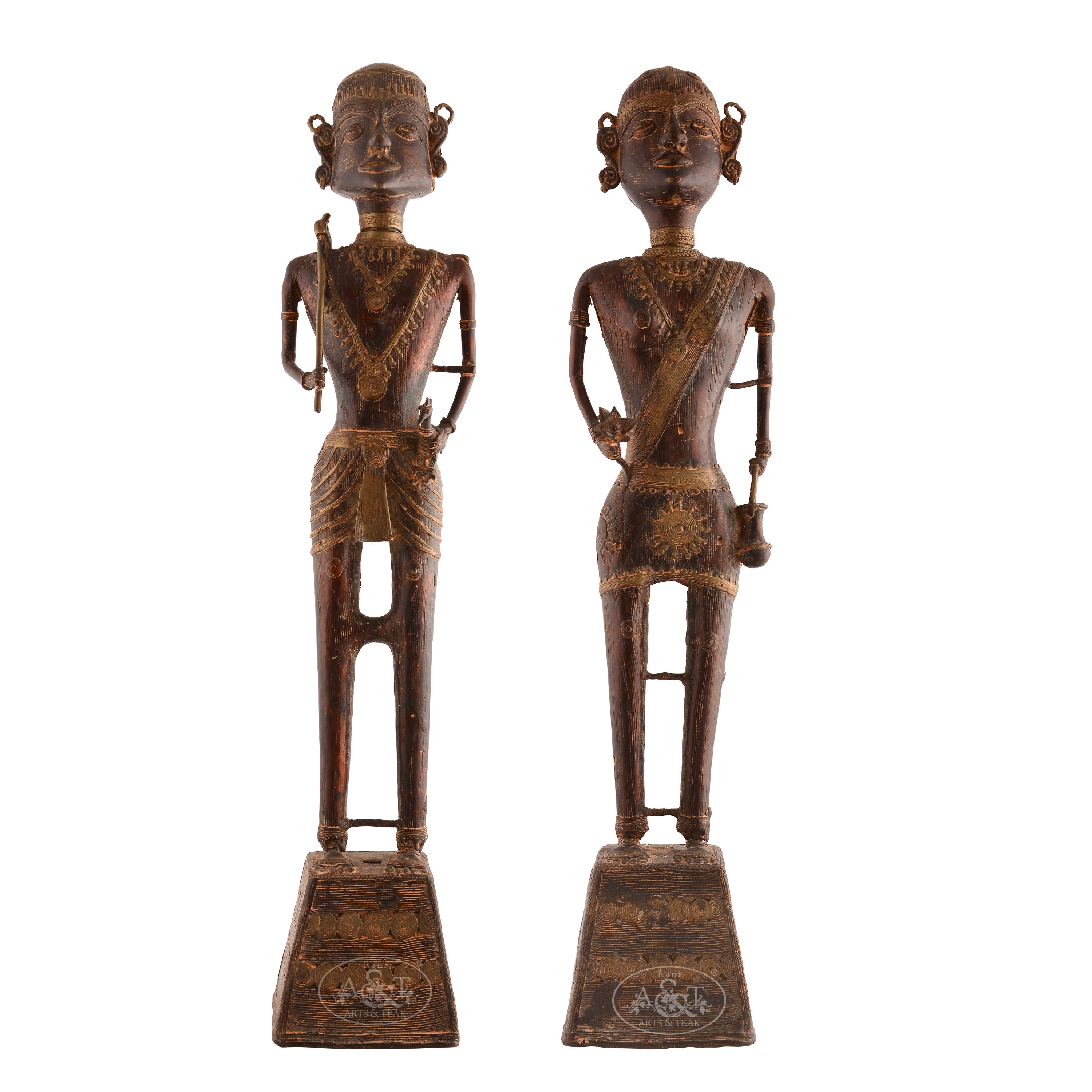 Bronze Tribal Couple (Dokra) - Rani Arts & Teak – RANI ARTS & TEAK