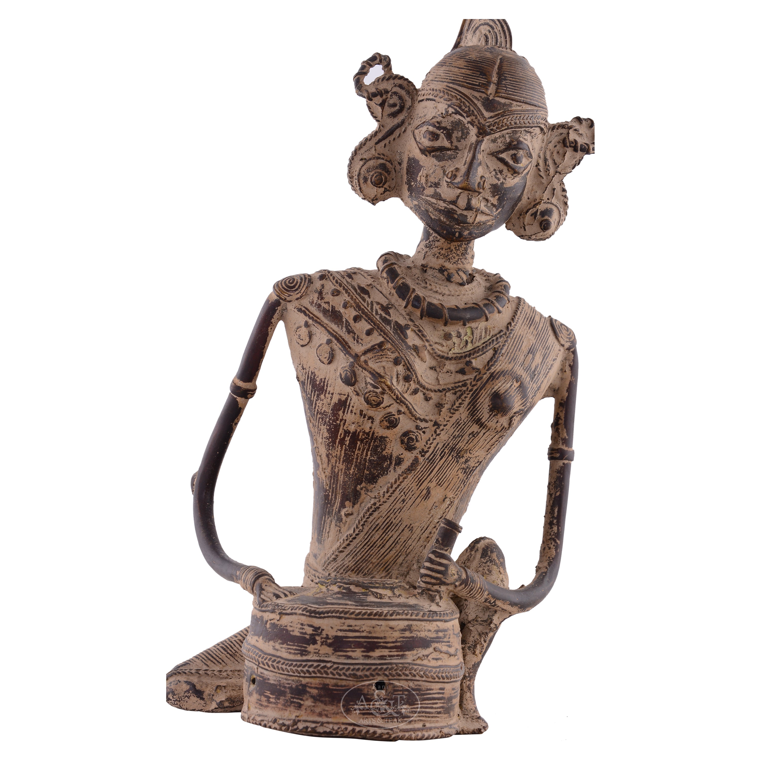 Bronze Tribal Woman Big (Dokra) - Rani Arts & Teak – RANI ARTS & TEAK