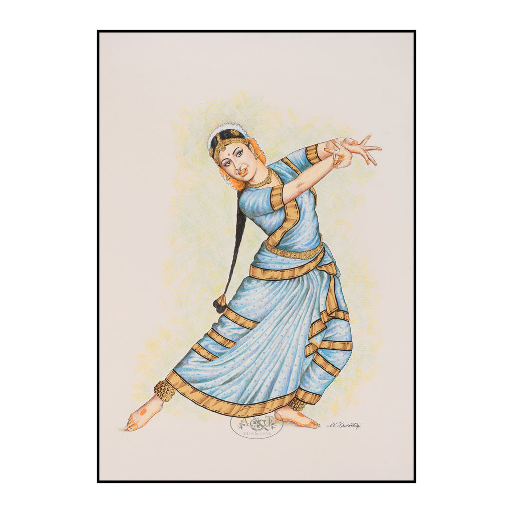 Bharatanatyam Pencil Sketch Drawing