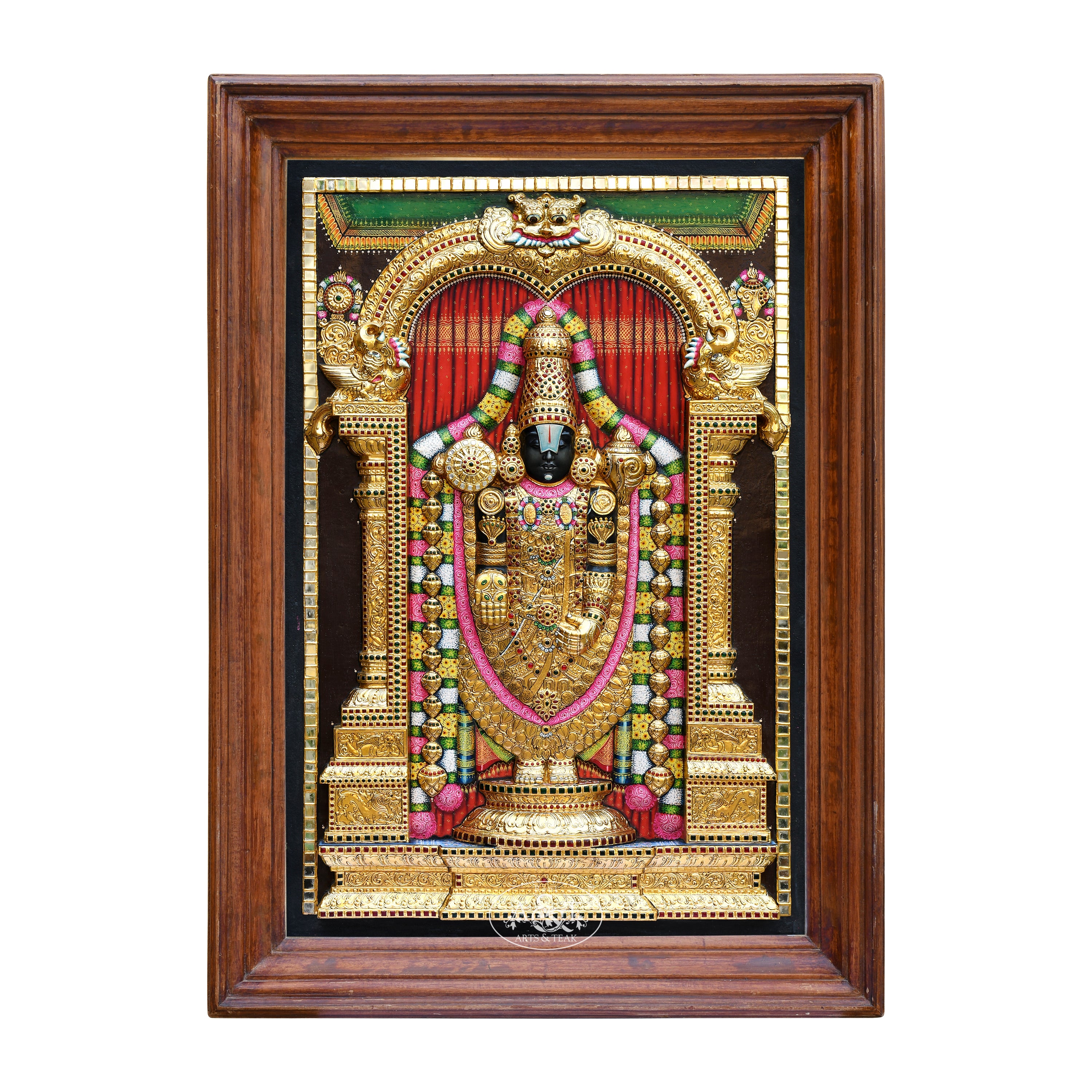 Tirupathi Balaji Tanjore Painting - Rani Arts & Teak – RANI ARTS & TEAK