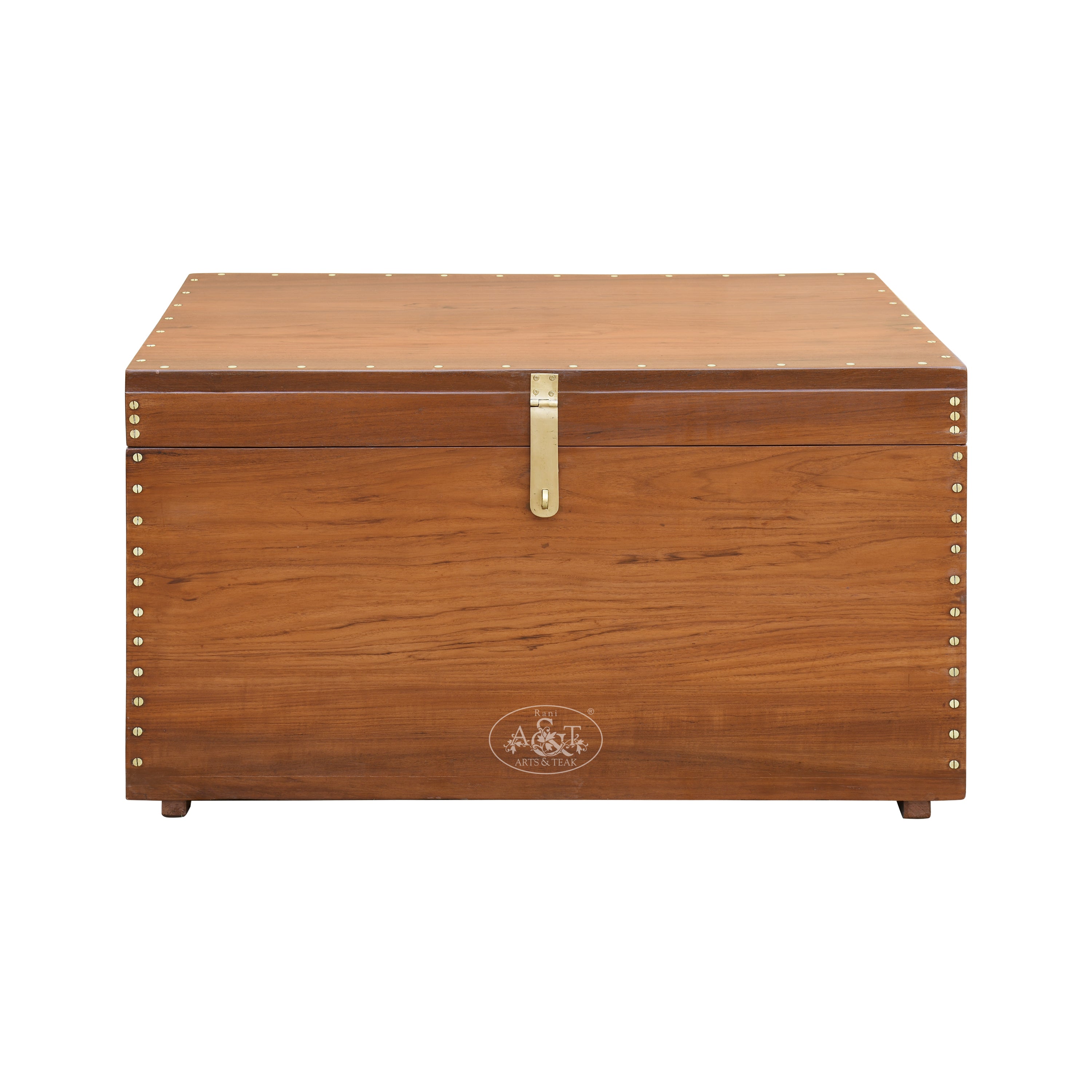 Teakwood Chest Box with brass fitted - Rani Arts & Teak – RANI ARTS & TEAK